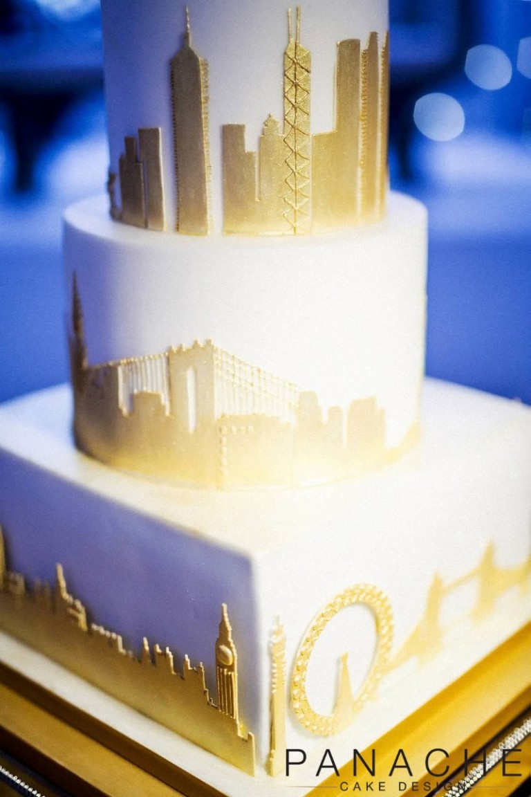 Understated and Sophisticated Skyline Cake - Panache Cake Design